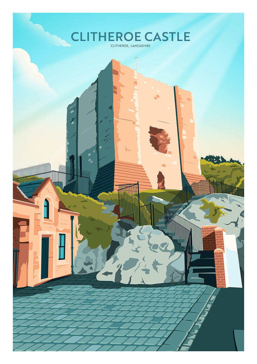 Clitheroe Castle, Lancashire Travel poster – DaveRobshop
