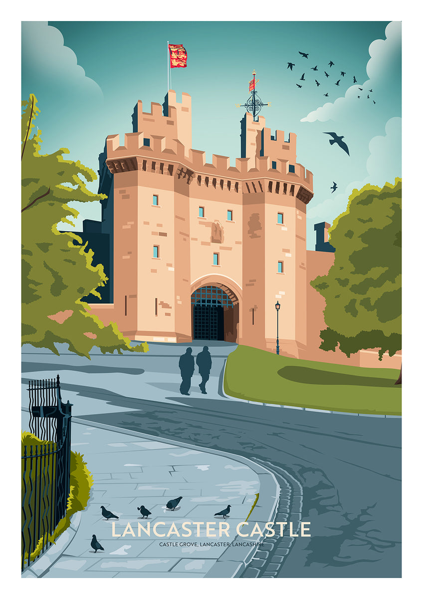 Lancaster Castle, Lancaster, Lancashire Travel poster – DaveRobshop