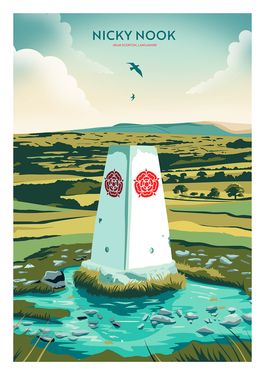 Nicky Nook, Near Scorton, Lancashire Travel poster – DaveRobshop
