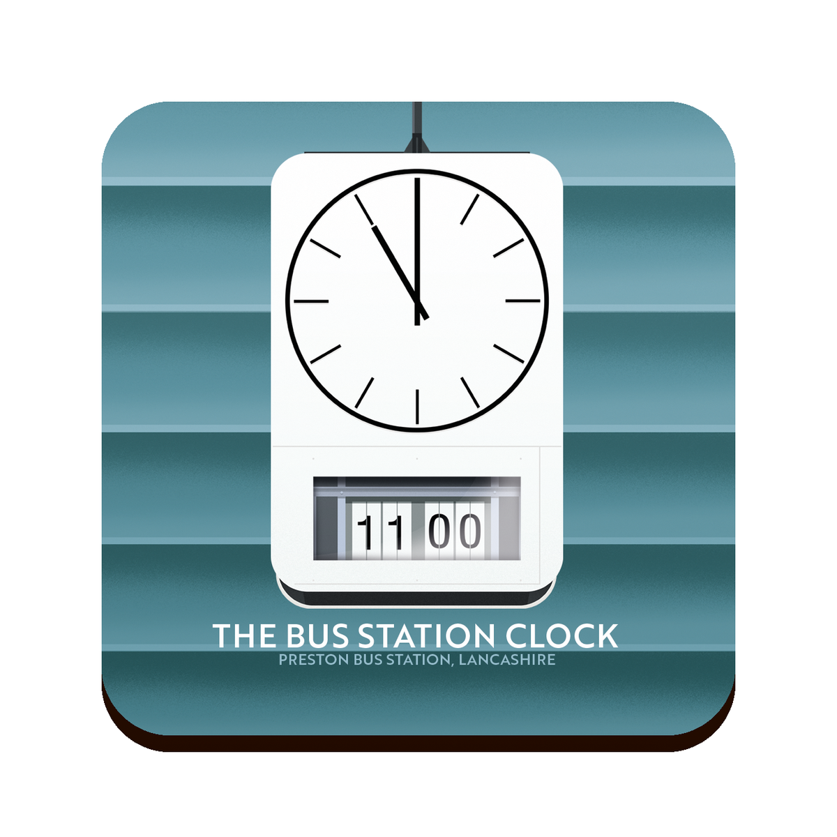 Preston bus station clock Drinks Coaster – DaveRobshop