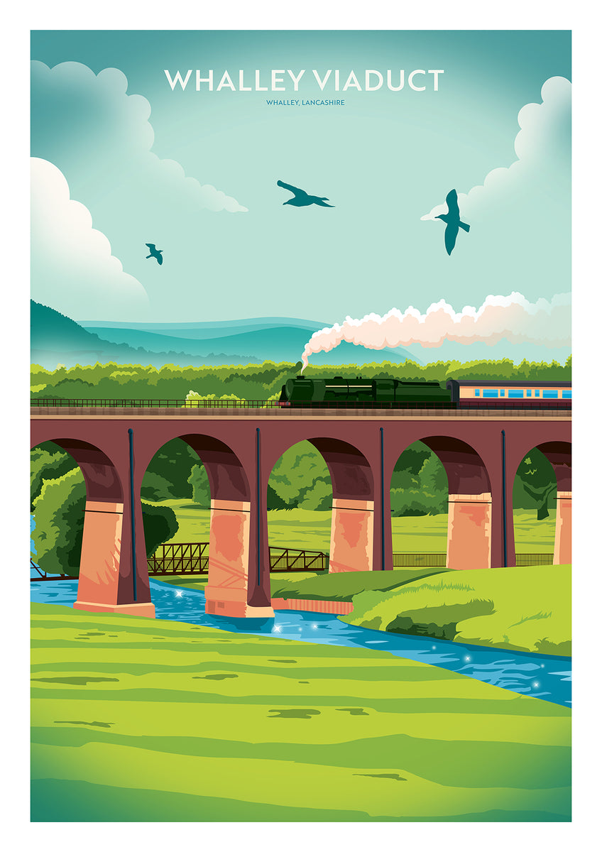 Whalley Viaduct, Whalley Lancashire Travel poster – DaveRobshop