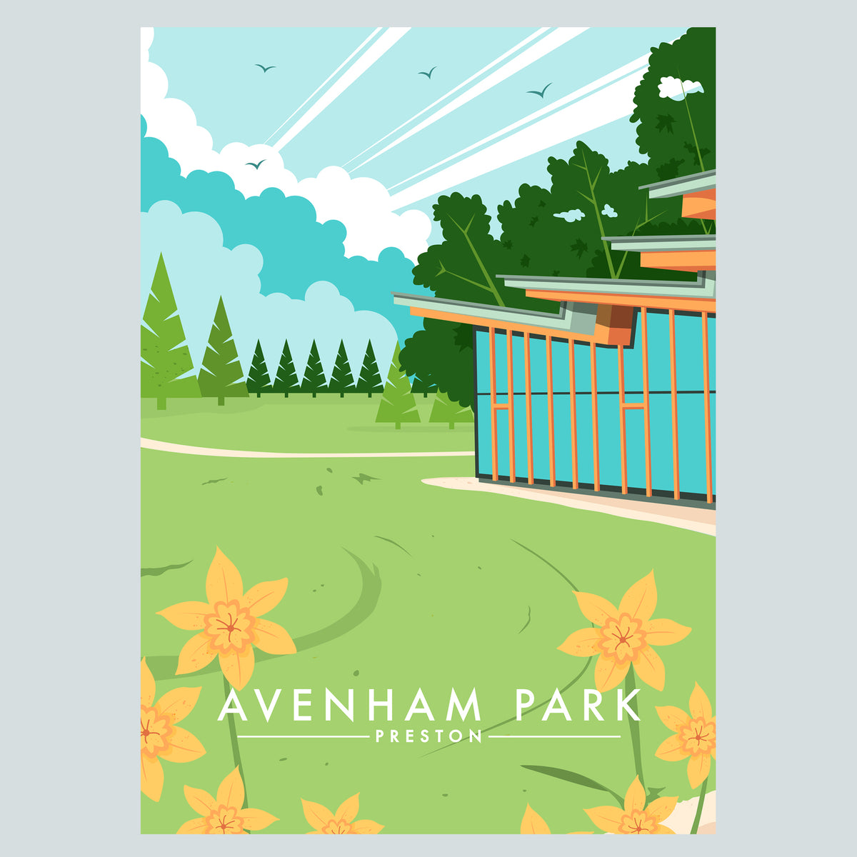 Avenham Park Preston Poster Print – DaveRobshop